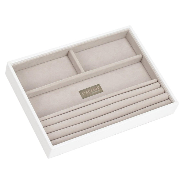 White Premium Stackers Jewellery Box Rings layer Tray - Gifts in Time